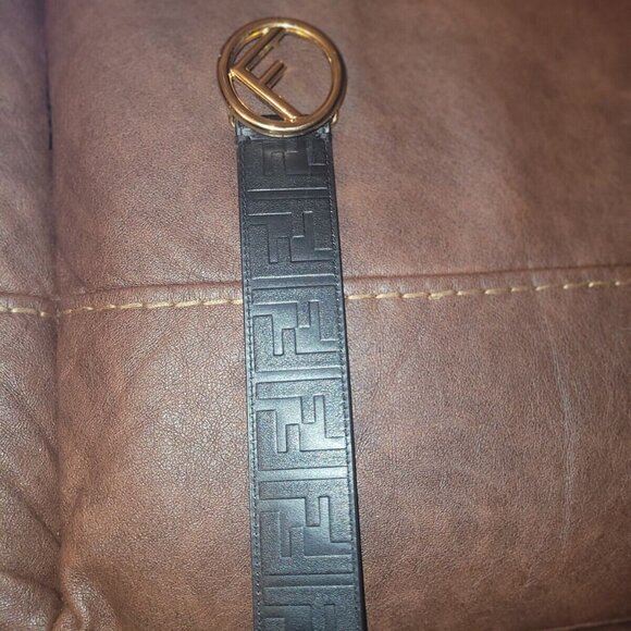 Fendi | Accessories | Fendi Black Womens Leather Belt W Gold Hardware ...
